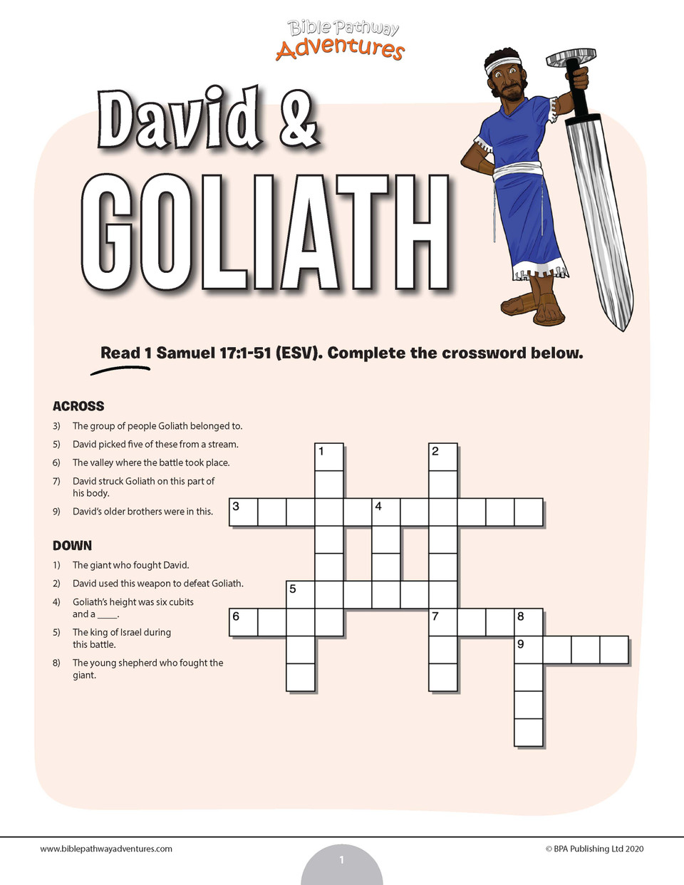 David and Goliath Activity Book
