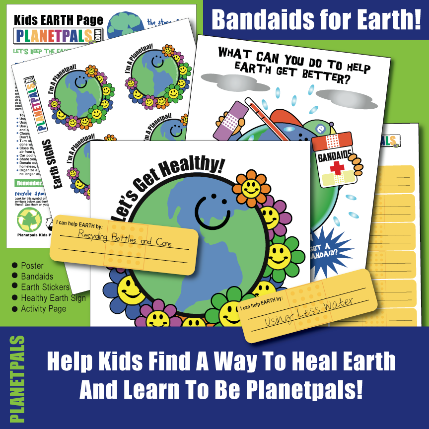 Planetpals Earthday Save Earth Bandaids Healthy Planet Activity Lesson ...
