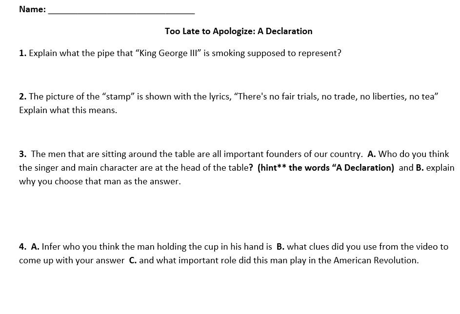 Too Late to Apologize Video Questions - FREE - Amped Up Learning