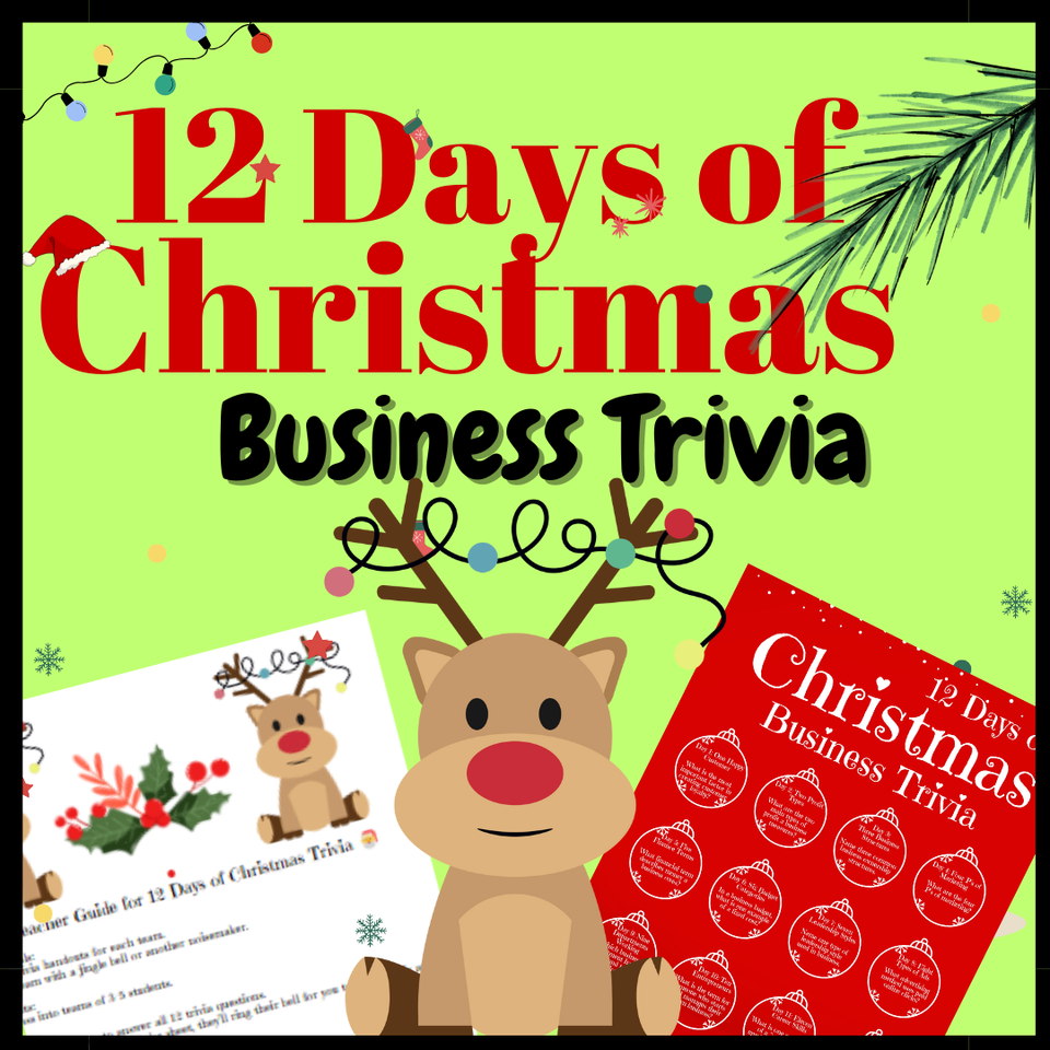 12 Days of Christmas Holiday Business Class Trivia NO Prep Fun! - Amped ...