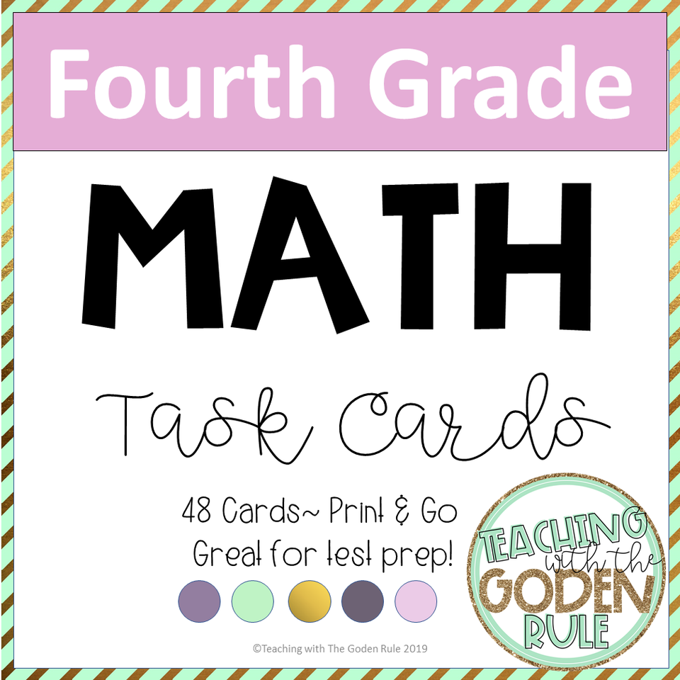 Fourth Grade Math Task Cards - Amped Up Learning