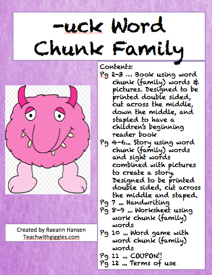 Uck Word Chunk Family - Amped Up Learning