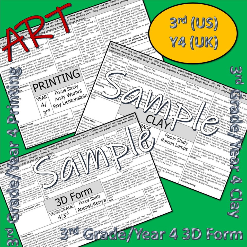 Art Lessons - 3rd Grade (Y4 UK), Artists, Skills, Hints and Resources ...