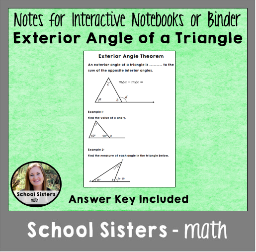 Exterior Angle of a Triangle Theorem Notes - Amped Up Learning