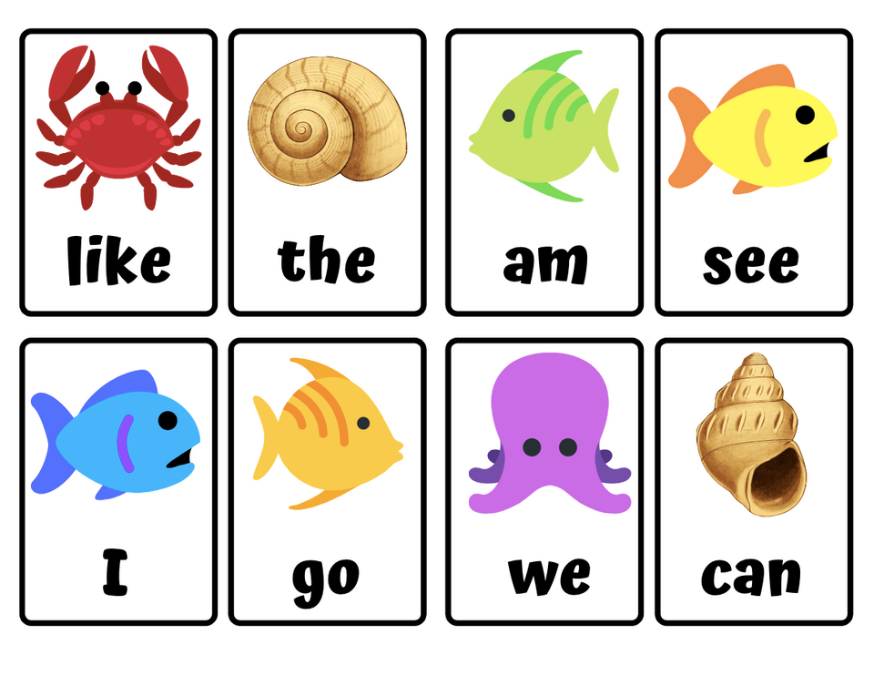 Shark Bite! A Kindergarten Sight Word Card Game - Amped Up Learning