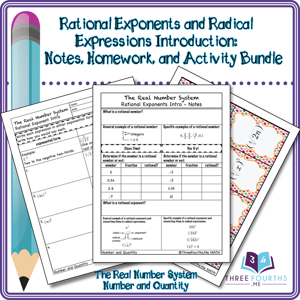 Rational Exponents and Radical Expressions Bundle - Amped Up Learning