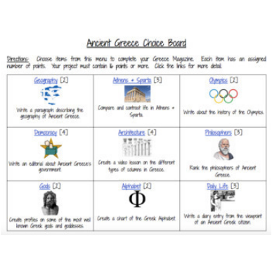 Ancient Civilizations Choice Board Bundle - Amped Up Learning