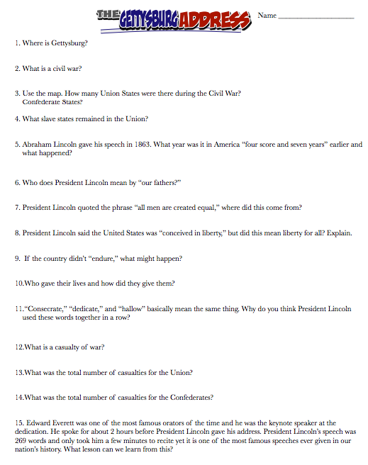 Gettysburg Address Abraham Lincoln Comic - Amped Up Learning
