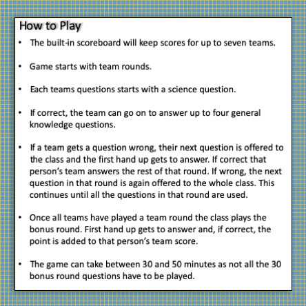 Back-to-School/End-of-Year General Knowledge Team Quiz - Amped Up Learning