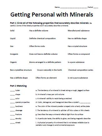 Mineral Identification Lab | Rocks and Minerals Activity for Earth ...
