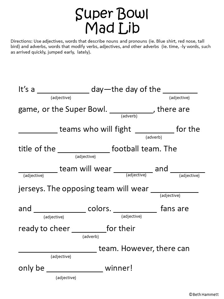 Super Bowl Word Puzzles - FREE - Amped Up Learning