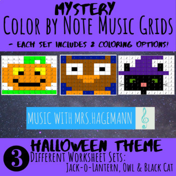 Color by Note Music Grids: Halloween - Amped Up Learning