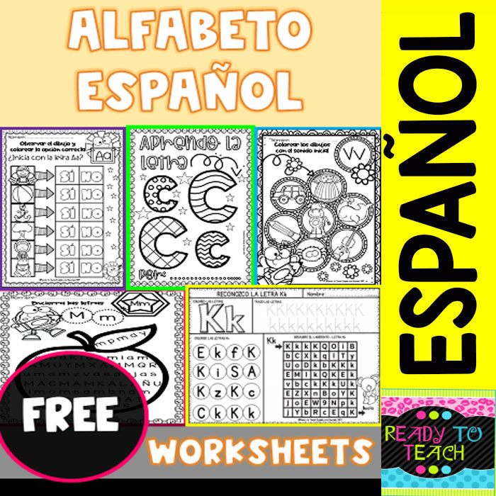 SPANISH ALPHABET - Worksheets - FREE SAMPLES (Alfabeto Español) - #0 ...