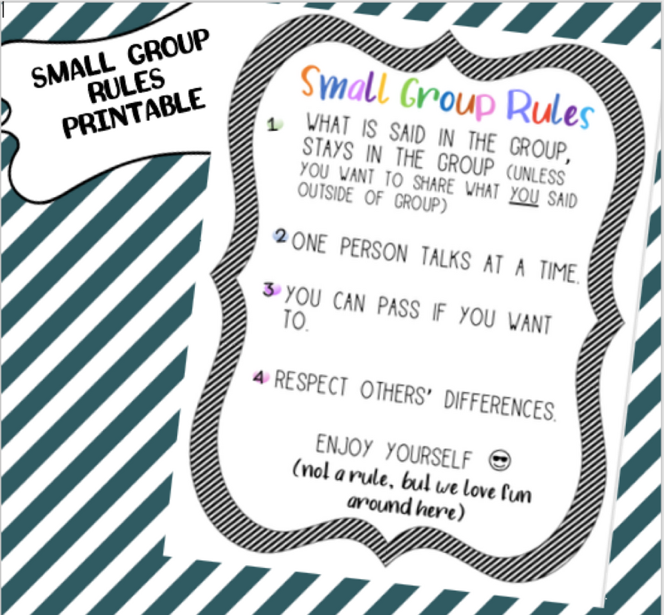 Small Group Counseling Rules Poster - Amped Up Learning