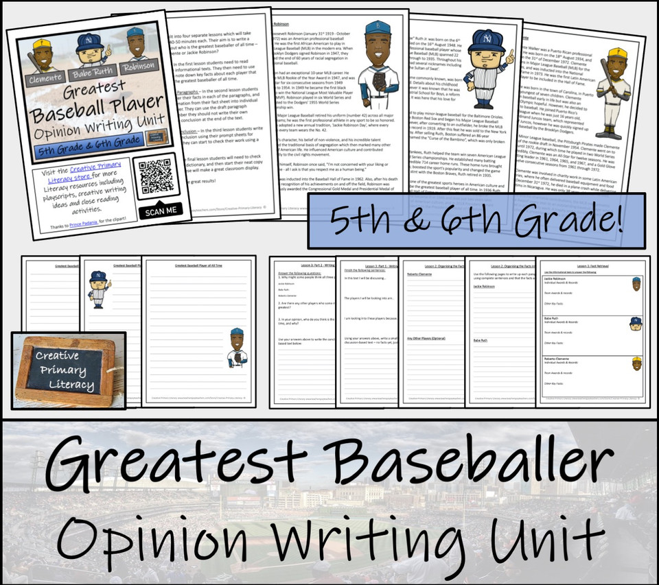 Baseball Hall of Fame Player Research, Mini Book and Baseball Card Project