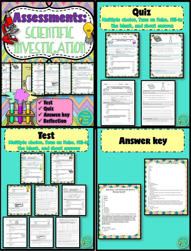 Scientific Investigation Test and Quiz- Editable - Amped Up Learning