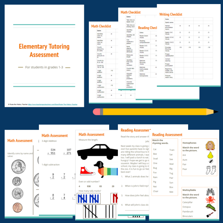 Elementary ELA and Math Skills Tutoring Assessment - Amped Up Learning