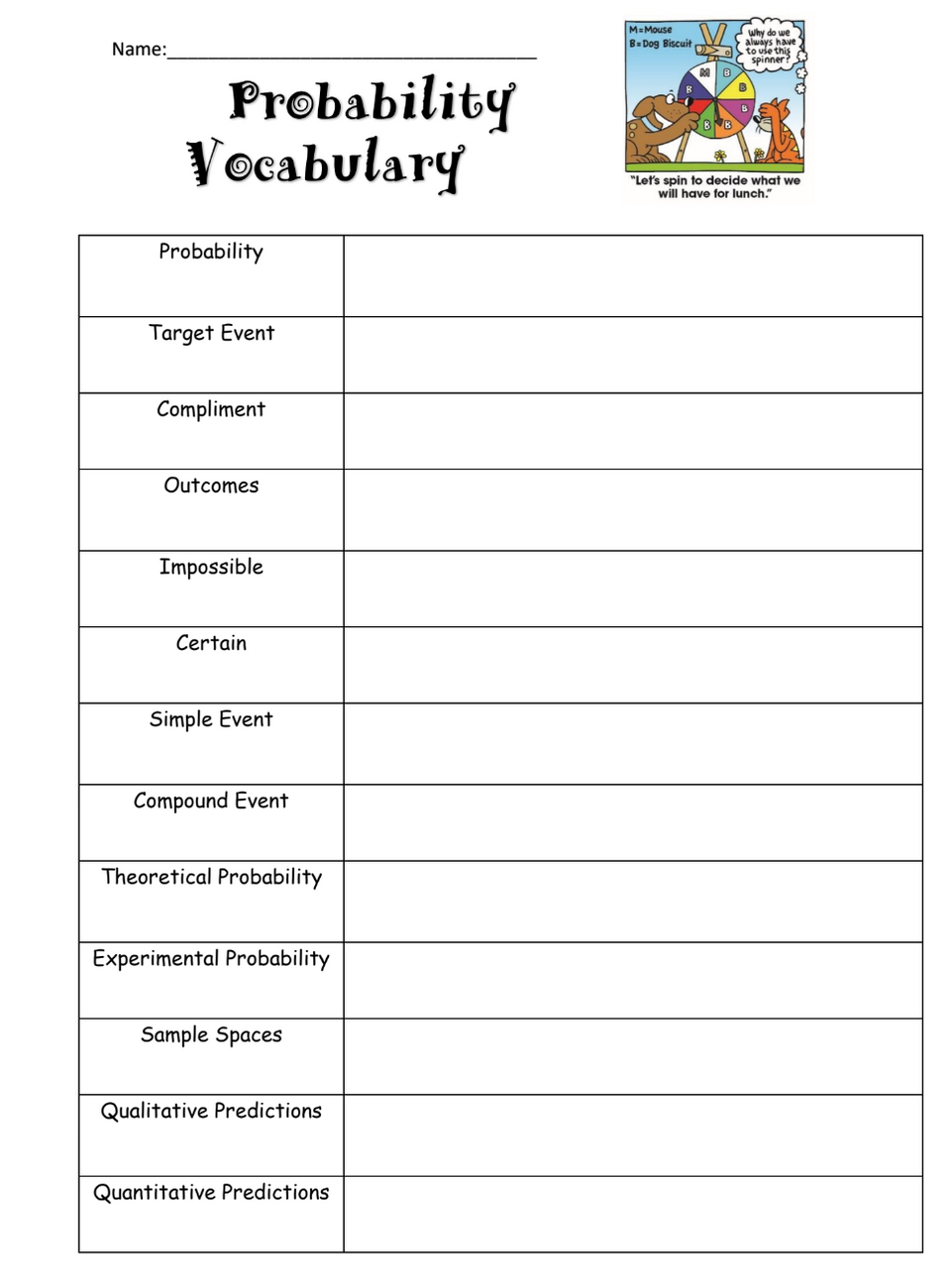 Probability Predictions - Notes/Guided Practice & 2 Activities