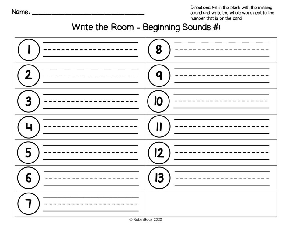 Write the Room- Beginning, Ending, and Medial Sounds - Amped Up Learning