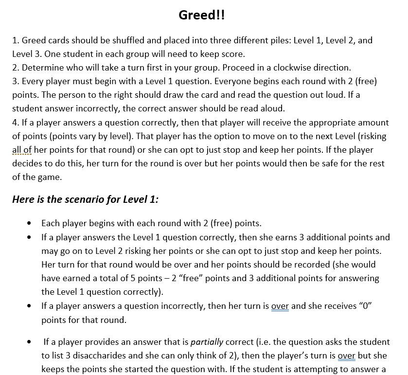 Greed!! (AP Biology Review Game #4) Genetic Engineering, Evolution ...