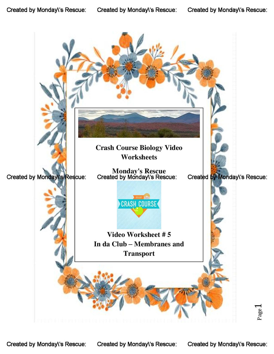 Crash Course Biology All Video Worksheet Guides and Transcripts (40 ...