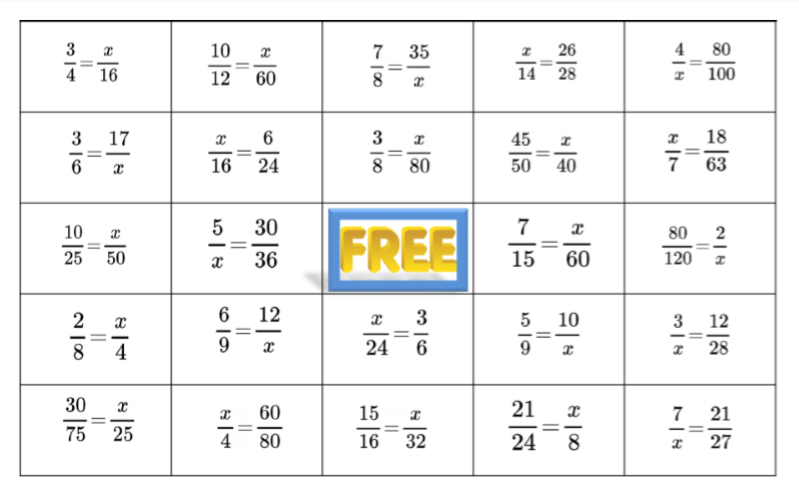 Solving Proportions BINGO - Amped Up Learning