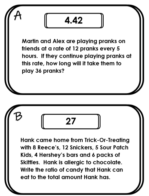 Scavenger Hunt Proportions, Ratios, Unit Rates with Word Problems ...