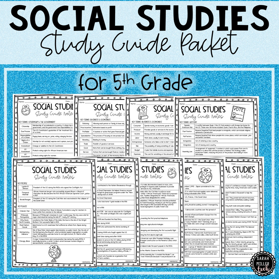 5th Grade Social Studies Review Packet - Amped Up Learning