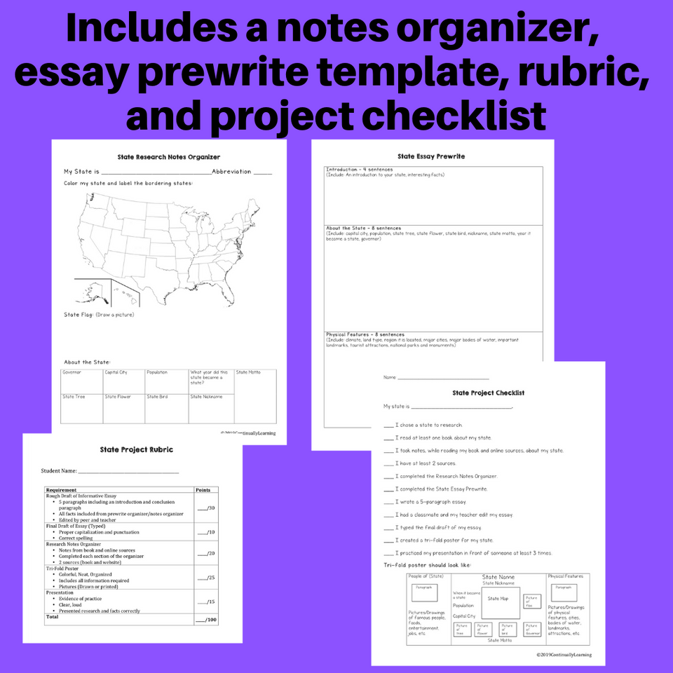 State Research Project for Upper Elementary - Amped Up Learning