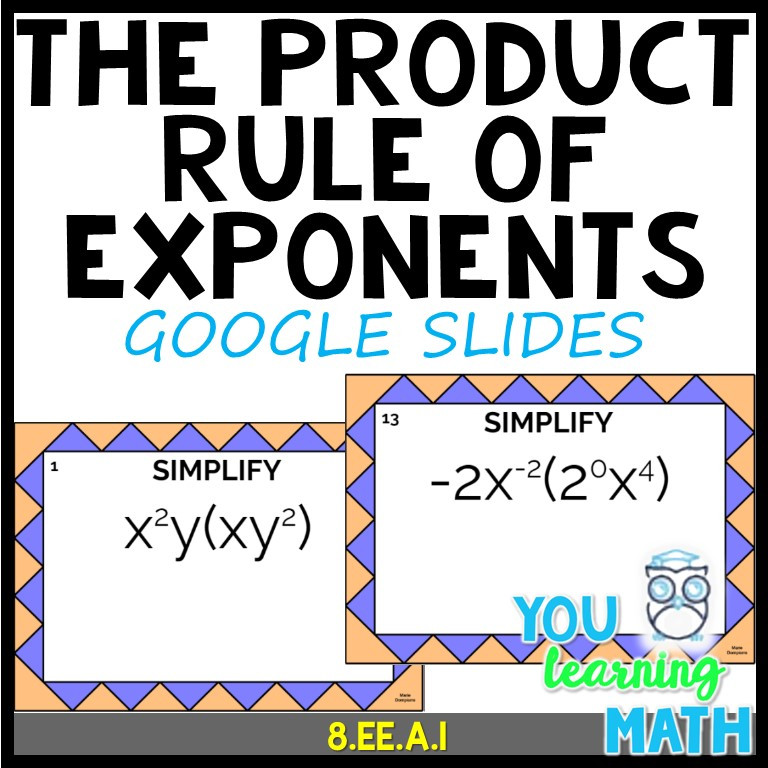 Product Rule of Exponents: Google Slides - 20 Problems - Amped Up Learning