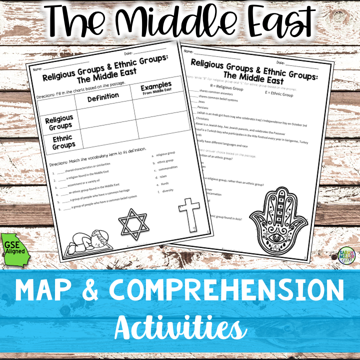 Religions and Ethnic Groups in Middle East Reading Packet (SS7G8a ...