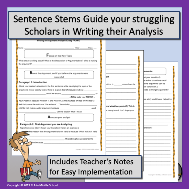 Writing with FRAMEs: The Argument Analysis - Amped Up Learning