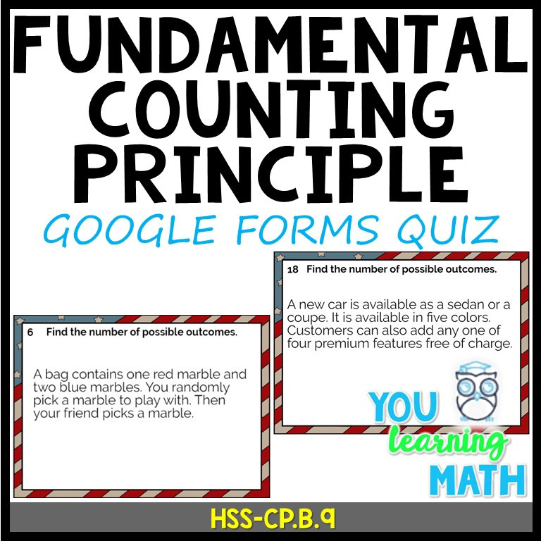 Fundamental Counting Principle: GOOOGLE Forms Quiz - 20 Problems ...