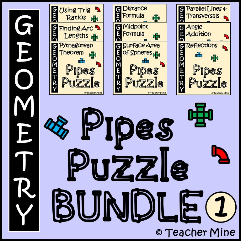 Pipes Puzzle Activity BUNDLE 1 - Geometry - Amped Up Learning