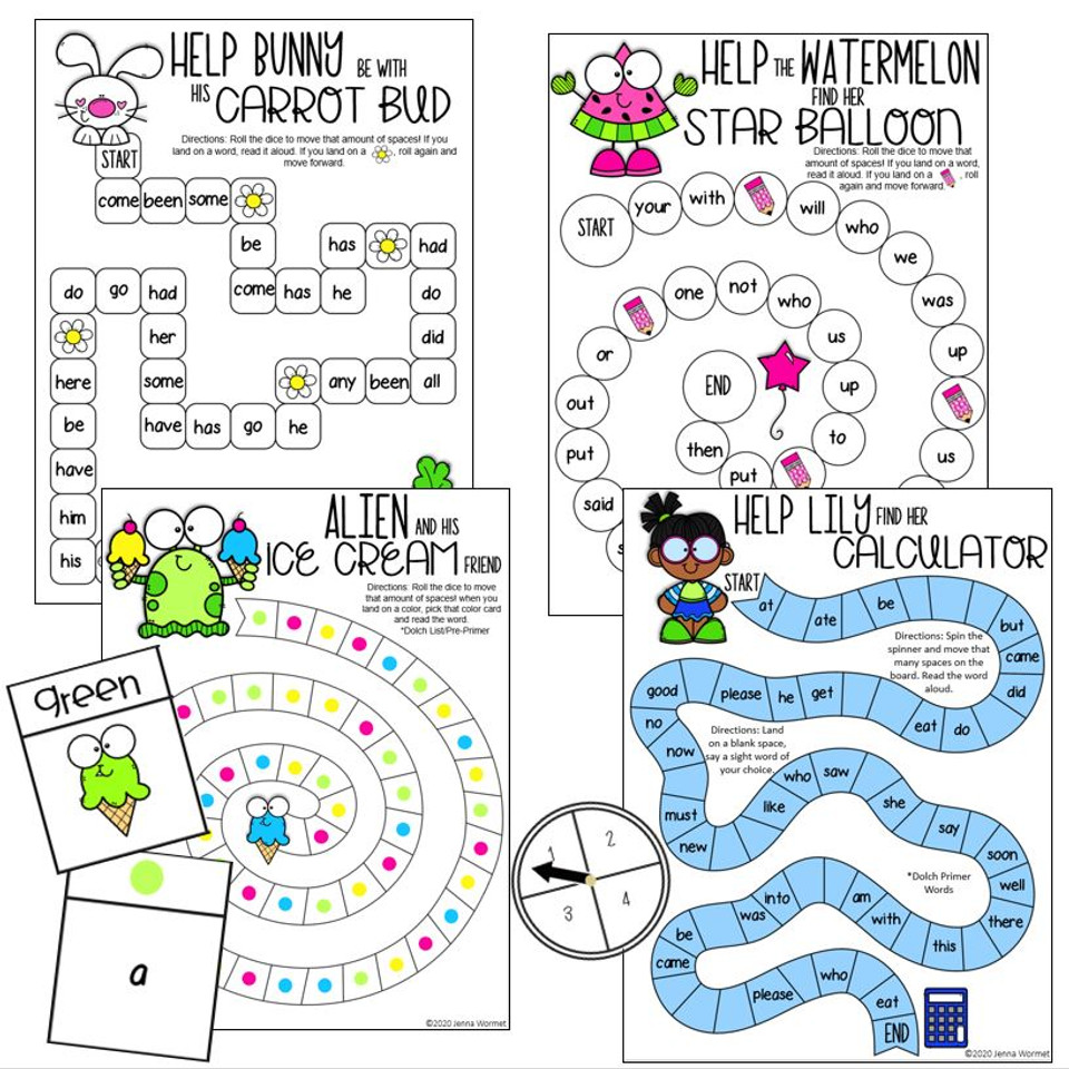 Sight Word Board Games (Fry & Dolch List)
