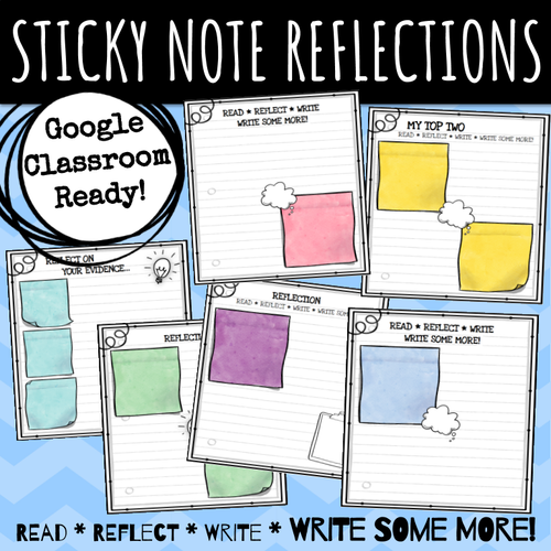 Digital Sticky Note Reflections for Independent Reading (Google Classroom)