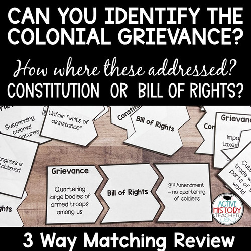 Colonial Grievances Addressed in the Constitution or Bill of Rights ...