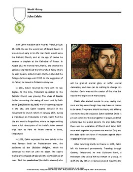 Biography: John Calvin - Amped Up Learning