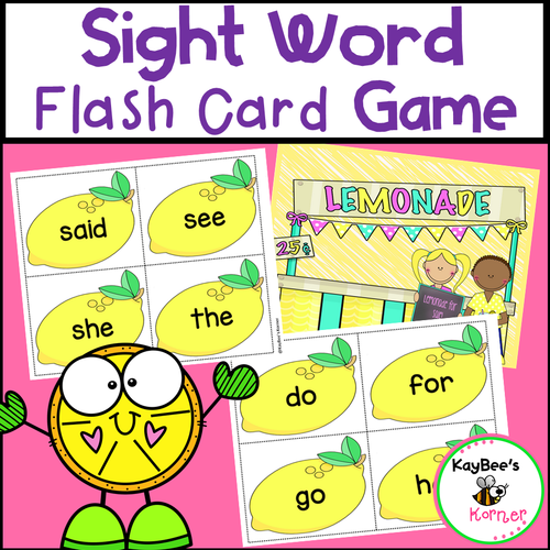 Lemonade Stand Sight Word Games - Spring, Summer, Fall