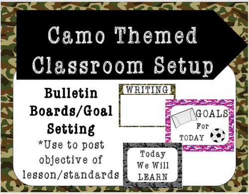 Camouflage Themed Bulletin Board/Goal setting