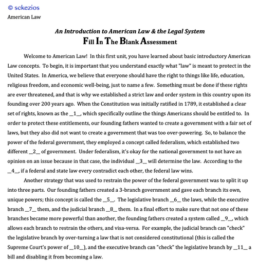 American Law: Intro to Law: UNIT STUDY GUIDE - Amped Up Learning