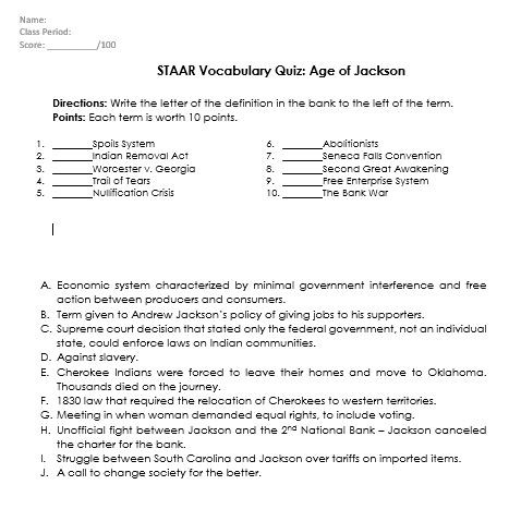 STAAR Review Vocabulary Quizzes Bundle - Amped Up Learning