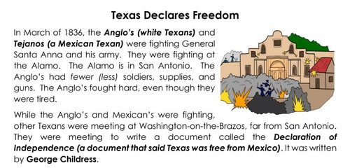 Texas Declaration of Independence: Differentiated Reading - Amped Up ...