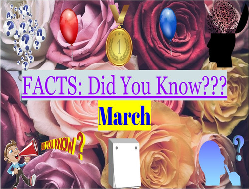Daily Warm-Up, Closers for Class: Facts- Did You Know?-- March - Amped ...