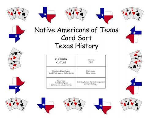 Texas History: Native Texans Card Sort - Amped Up Learning