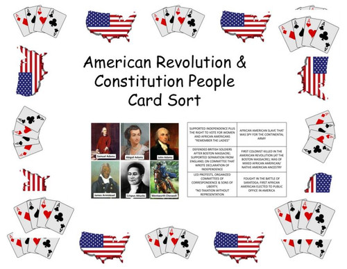 American Revolution & Constitution People Card Sort - Amped Up Learning