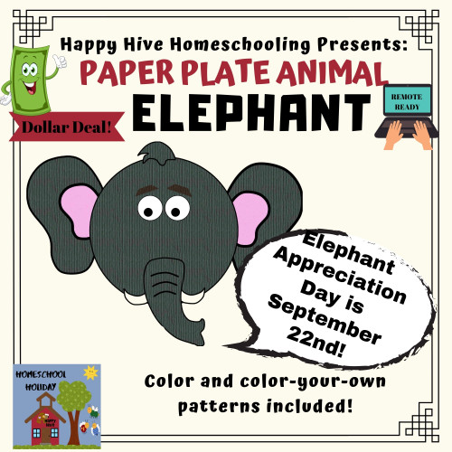 Elephant Paper Plate Animal Craft Paper & DIGITAL version! - Elephant ...
