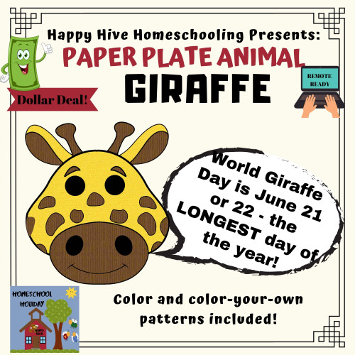 Giraffe Paper Plate Animal Craft Paper & DIGITAL version! -World ...