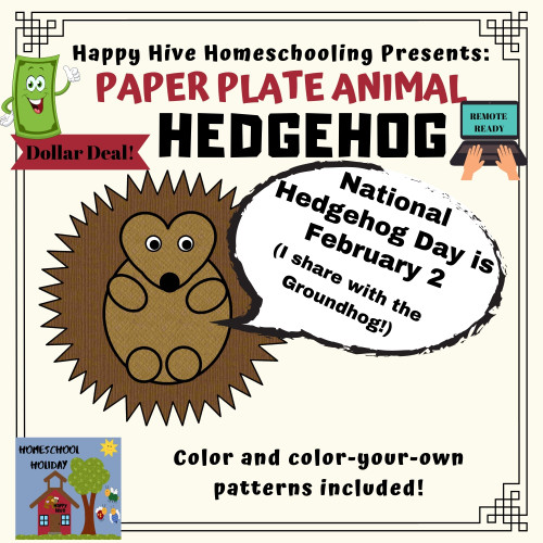 Hedgehog Paper Plate Animal Craft Paper & DIGITAL version!- National ...