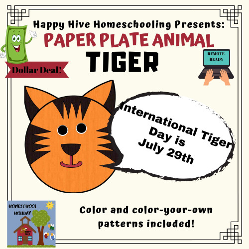 Tiger Paper Plate Animal Craft Paper & DIGITAL version!-International ...